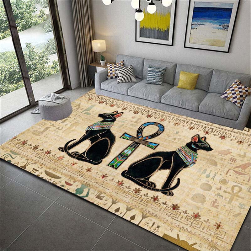 Ancient Egypt Carpet God Egyptian Cat Anubis Carpets for Living Room ...