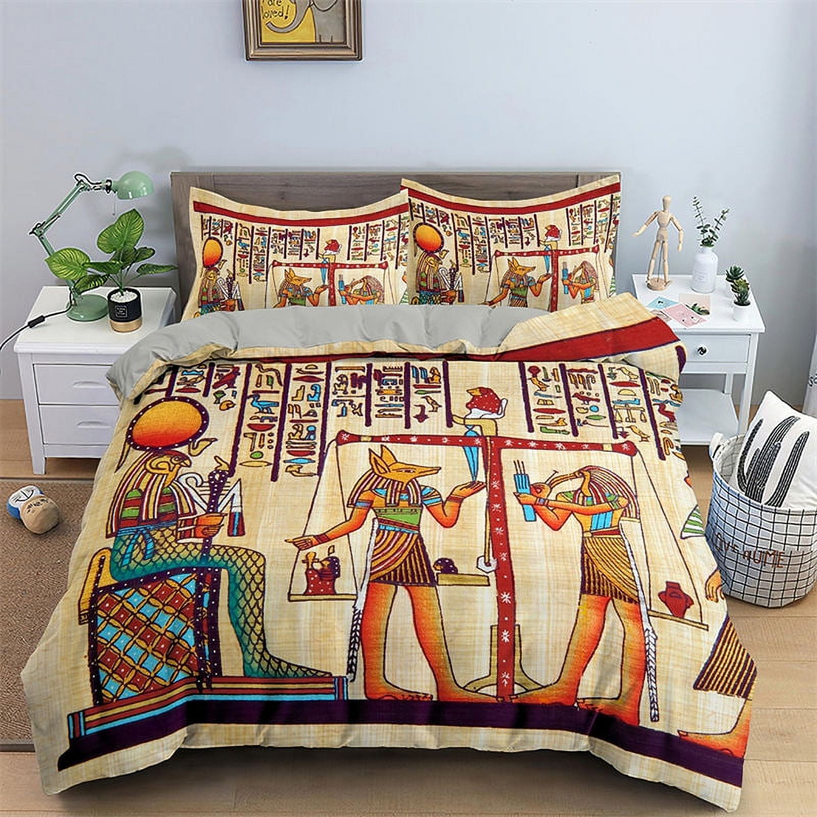 Ancient Egypt Duvet Cover Microfiber Mystery Symbol Arrow Print ...