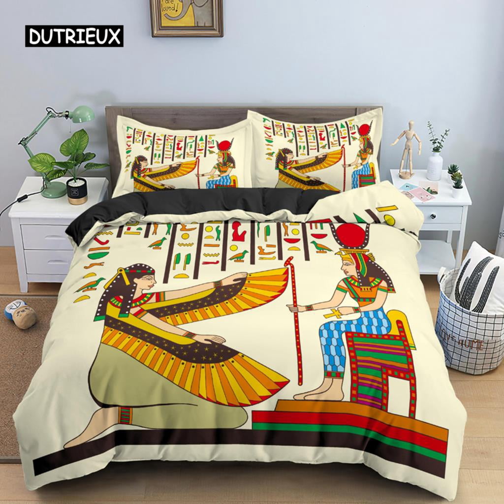 Ancient Egypt Duvet Cover Set Egyptian Symbol Bedding Set Vintage ...