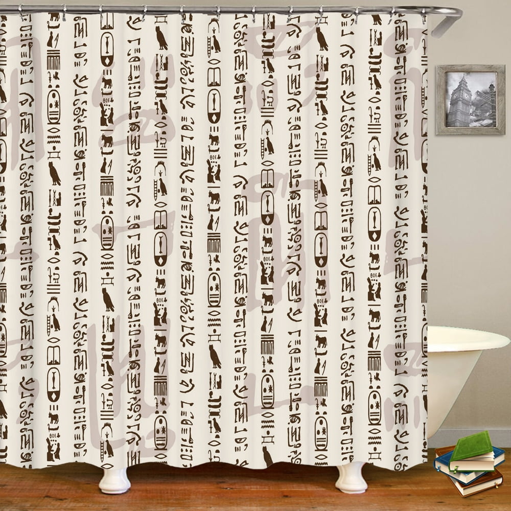 Ancient Egypt Egyptian script Shower Curtains Bathroom Curtain With ...