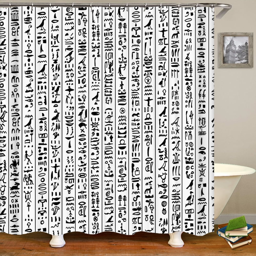 Ancient Egypt Egyptian script Shower Curtains Bathroom Curtain With ...