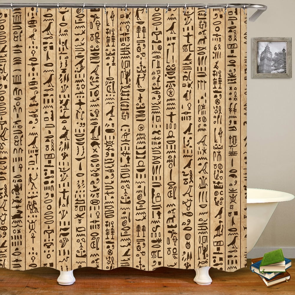 Ancient Egypt Egyptian script Shower Curtains Bathroom Curtain With ...