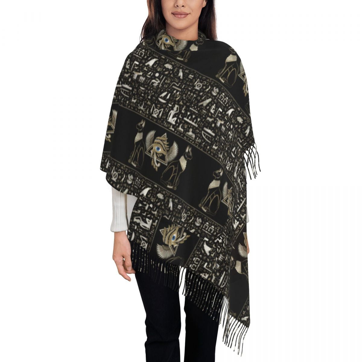 Ancient Egypt Eye Of Horus Scarf Wrap Women Long Winter Fall Warm ...