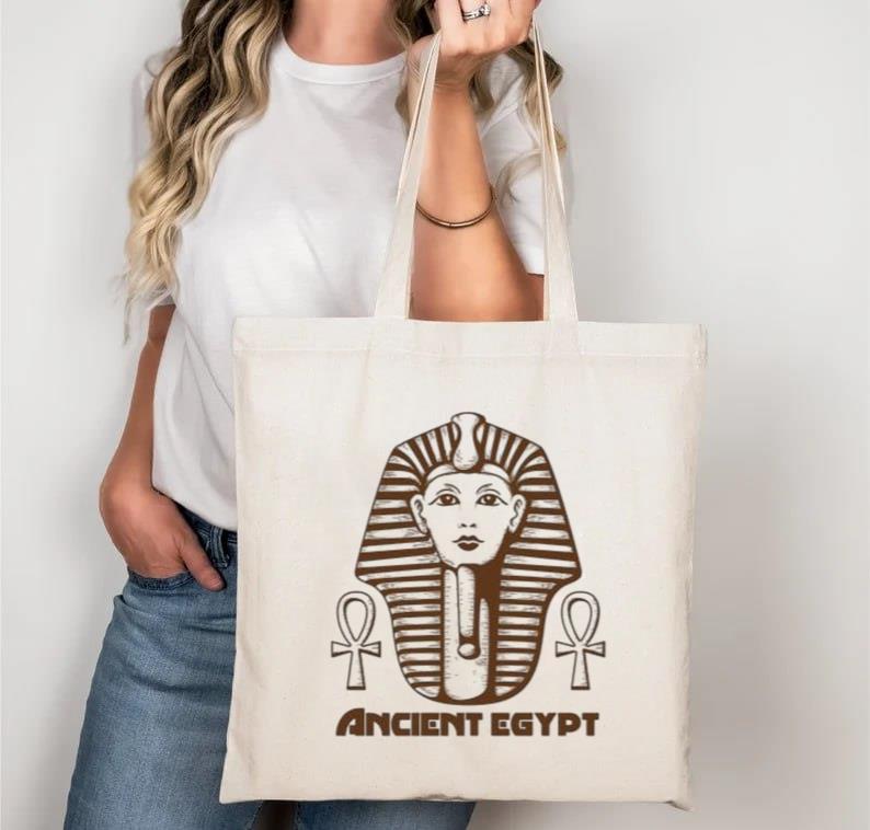 Ancient Egypt Gift Tote Bag Pharaoh Era Inspired Graphic with Historic ...