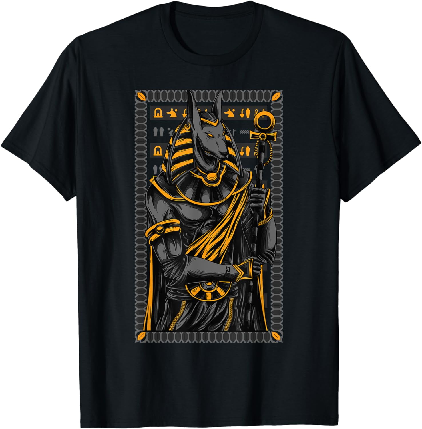 Ancient Egypt Hieroglyph Egyptian God Anubis T-Shirt - Walmart.com