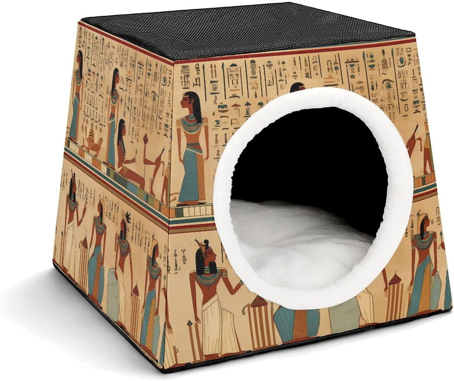 Ancient Egypt Hieroglyphics Print Pharaoh Cat Bed for Indoor Cats ...
