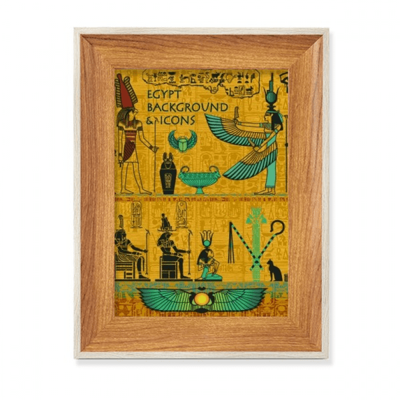 Ancient Egypt Pharaoh Art Pattern Desktop Wooden Photo Frame Display ...