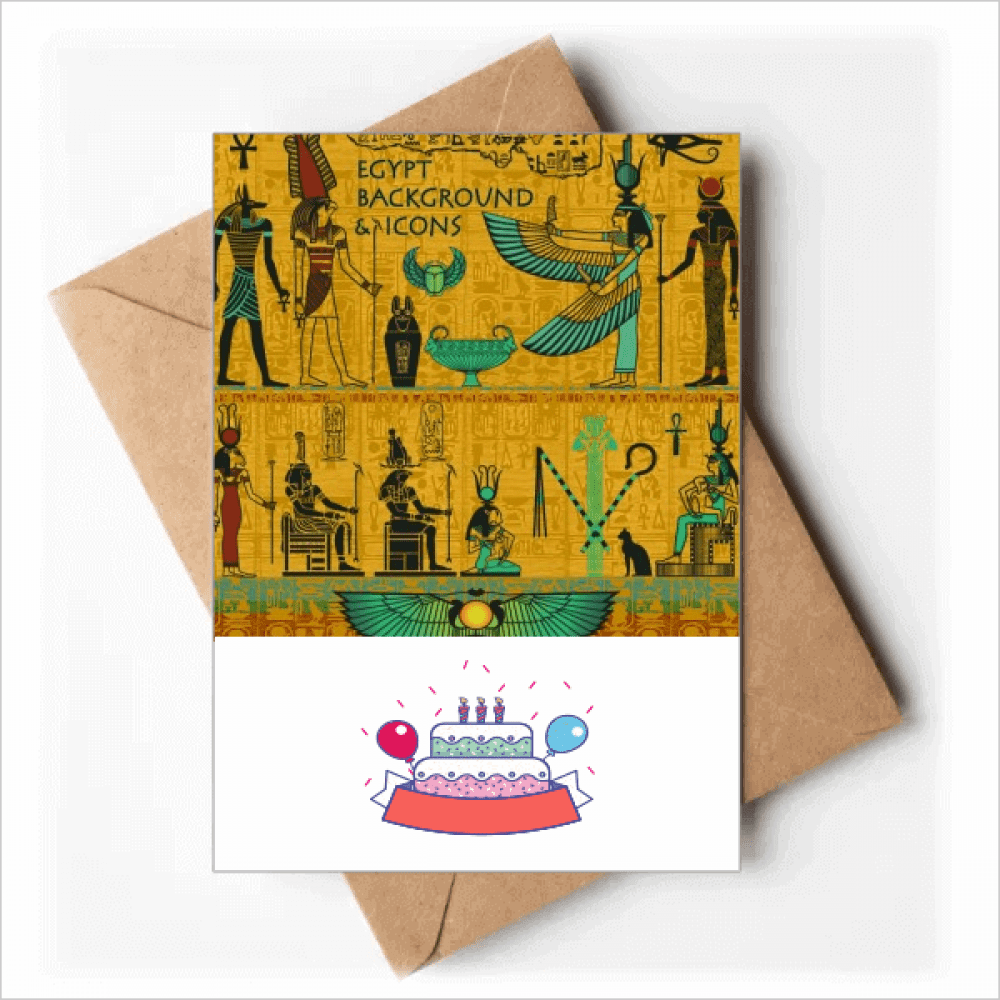 Ancient Egypt Pharaoh Art Pattern Happy Birthday Greeting Cards ...