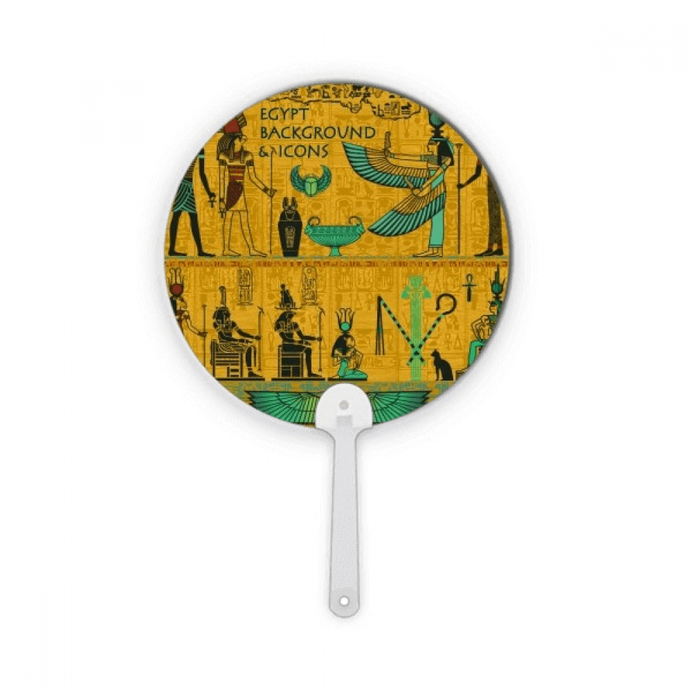 Ancient Egypt Pharaoh Art Pattern Plastic Round Handheld Fan ...