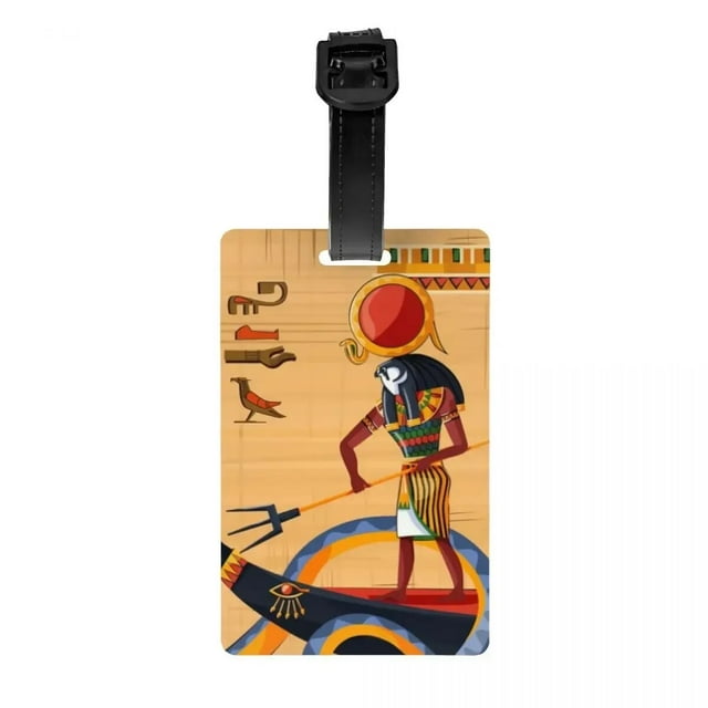 Ancient Egypt Pharaoh Murals Luggage Tags Custom Egyptian Hieroglyphs ...