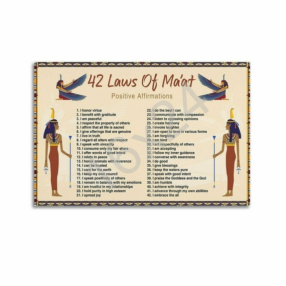 Ancient Egypt Poster 42 Laws of Maat Poster Poster for Room Aesthetic ...