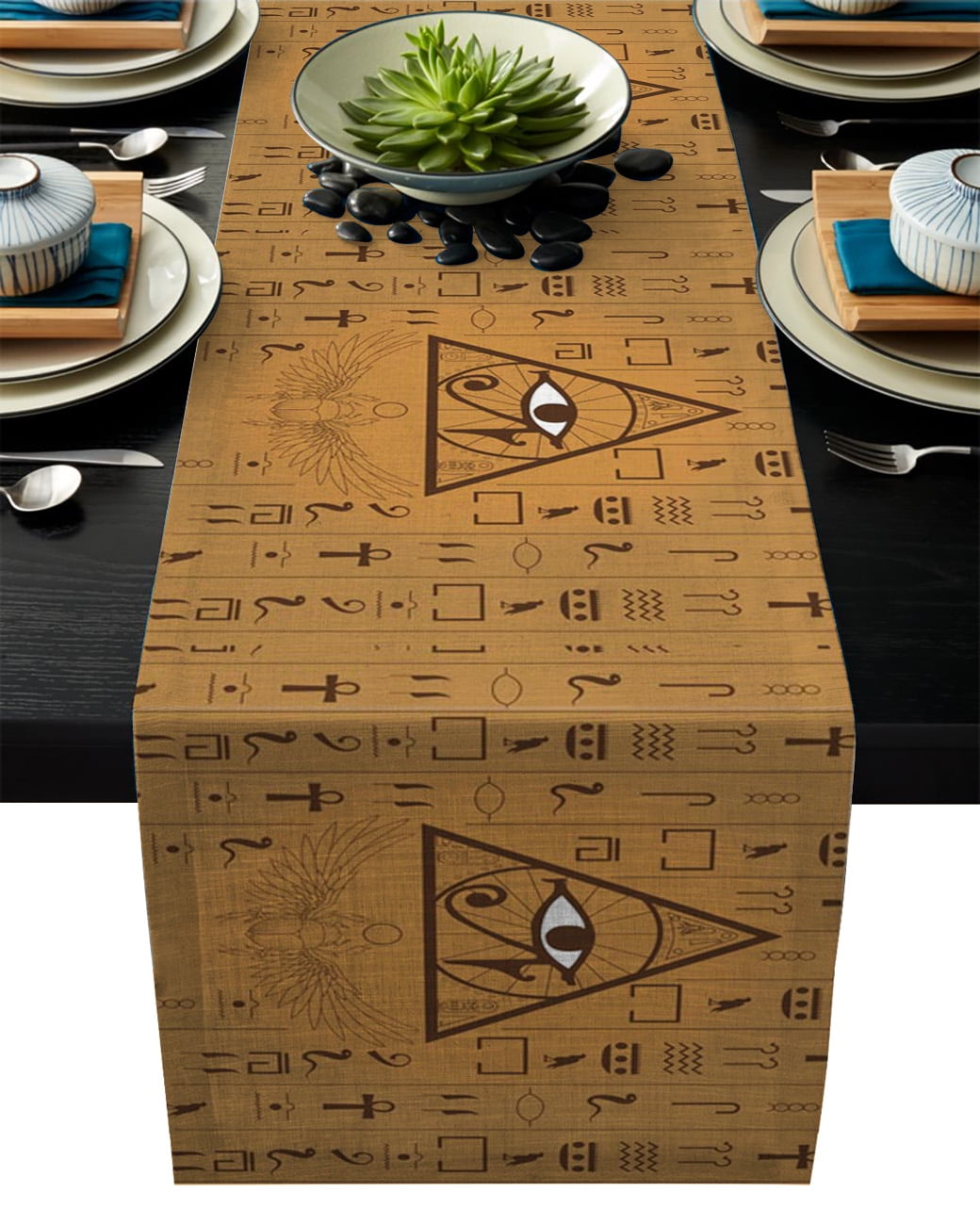 Ancient Egypt Pyramid Eyes Modern Table Runners Mat Coasters Holidays ...