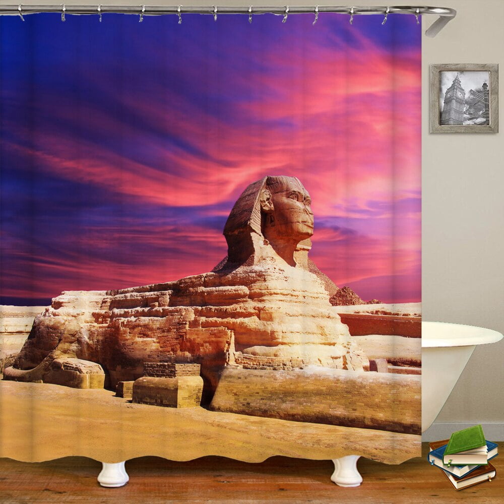 Ancient Egypt Pyramid Shower Curtains Bathroom Curtain Desert landscape ...
