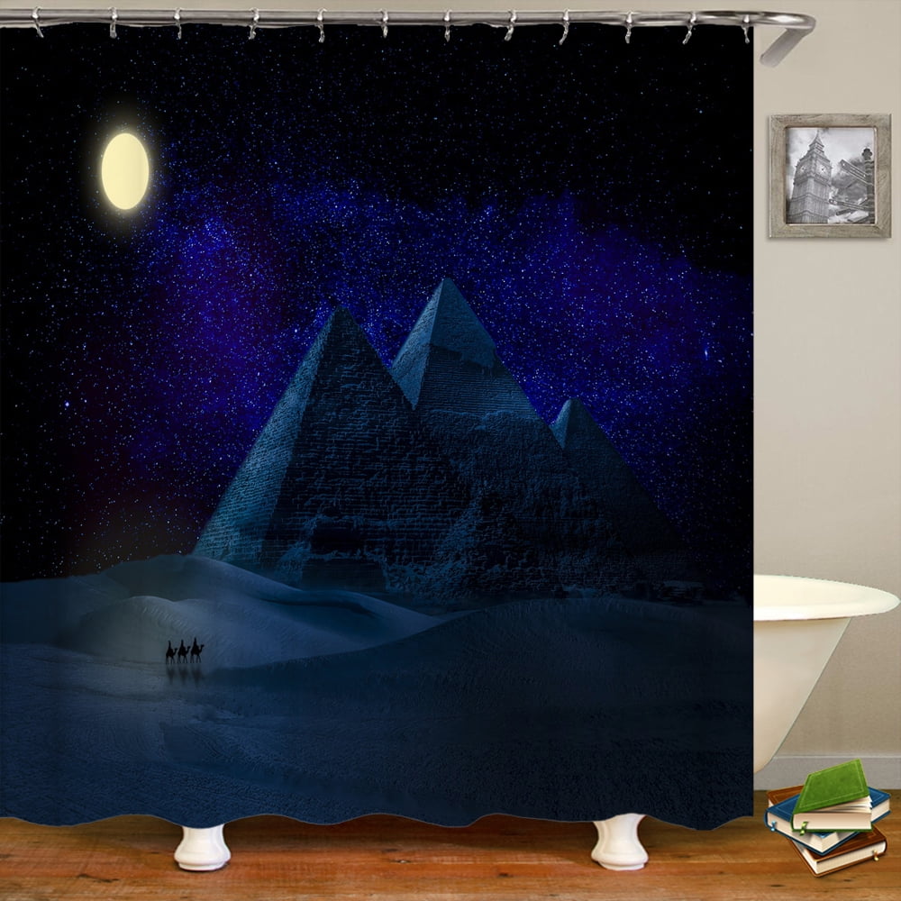 Ancient Egypt Pyramid Shower Curtains Bathroom Curtain Desert landscape ...