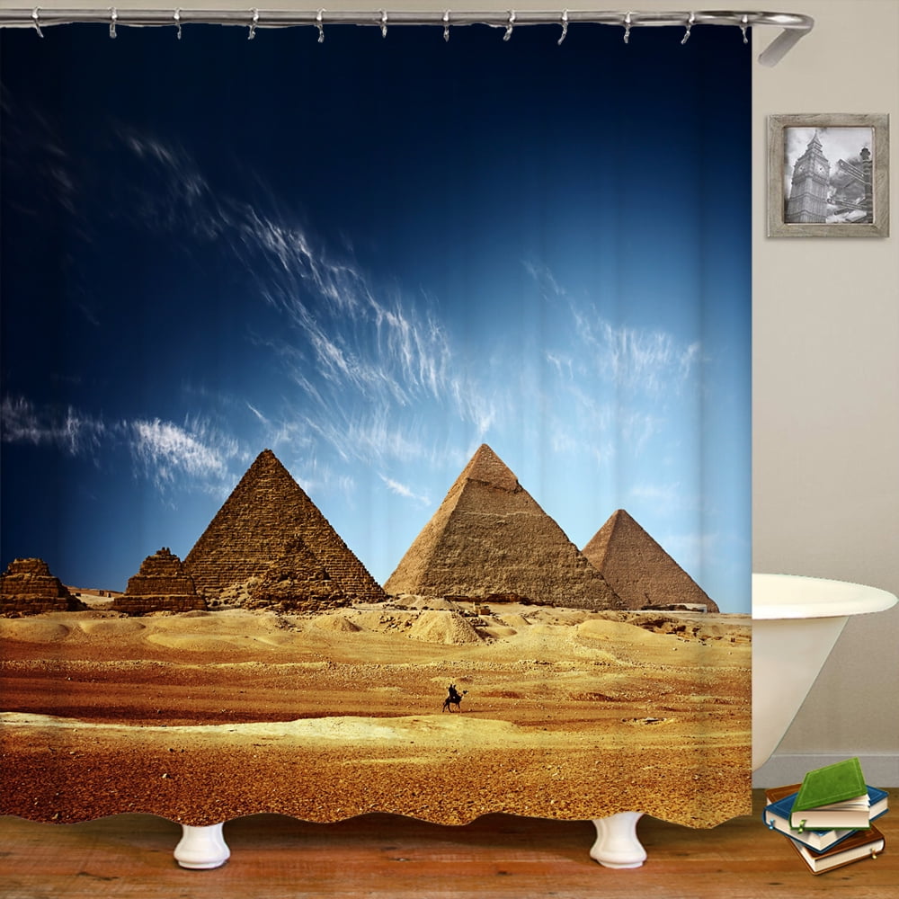 Ancient Egypt Pyramid Shower Curtains Bathroom Curtain Desert landscape ...