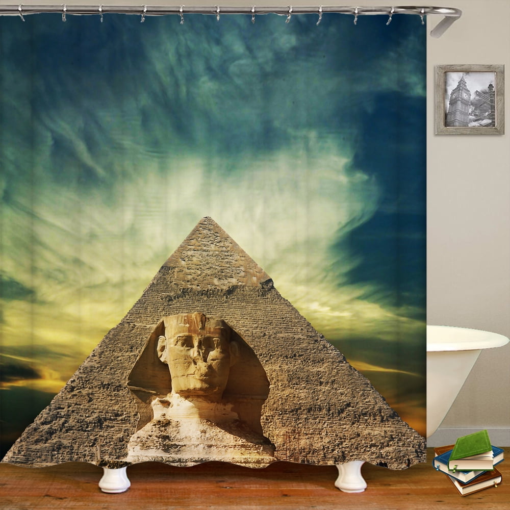 Ancient Egypt Pyramid Shower Curtains Bathroom Curtain Desert landscape ...
