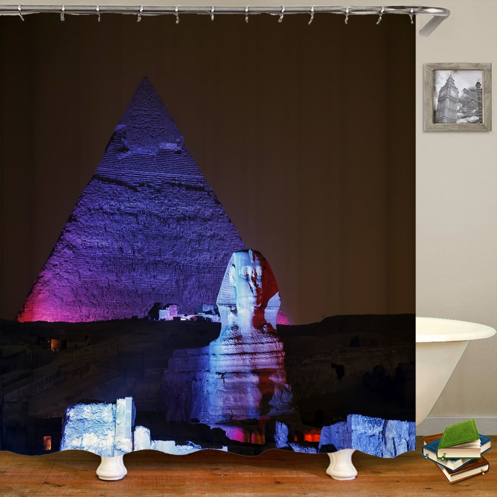 Ancient Egypt Pyramid Shower Curtains Bathroom Curtain Retro Mural ...