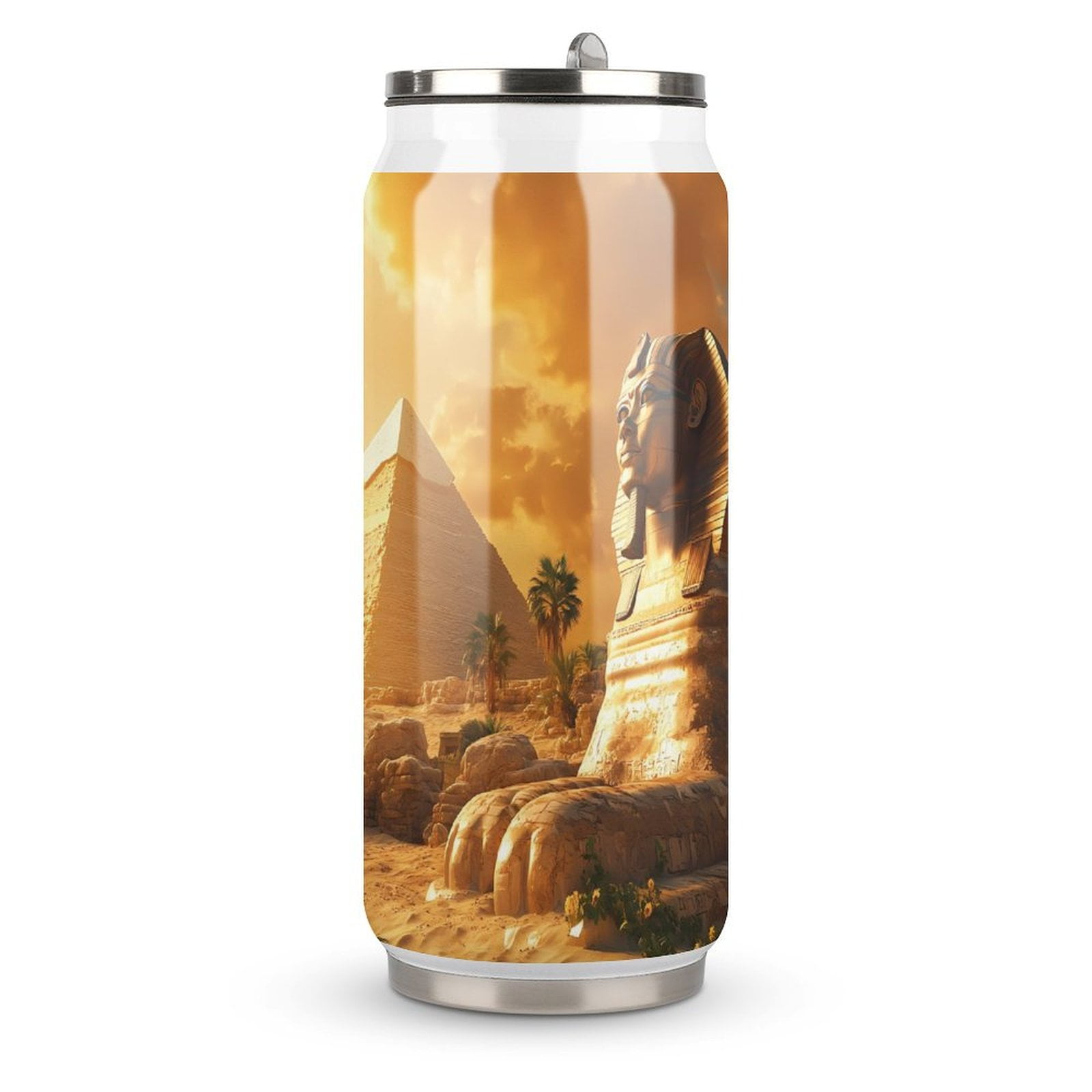 Ancient Egypt Pyramid Sphinx Coffee Tavel Tumblers with Lid and Straw ...