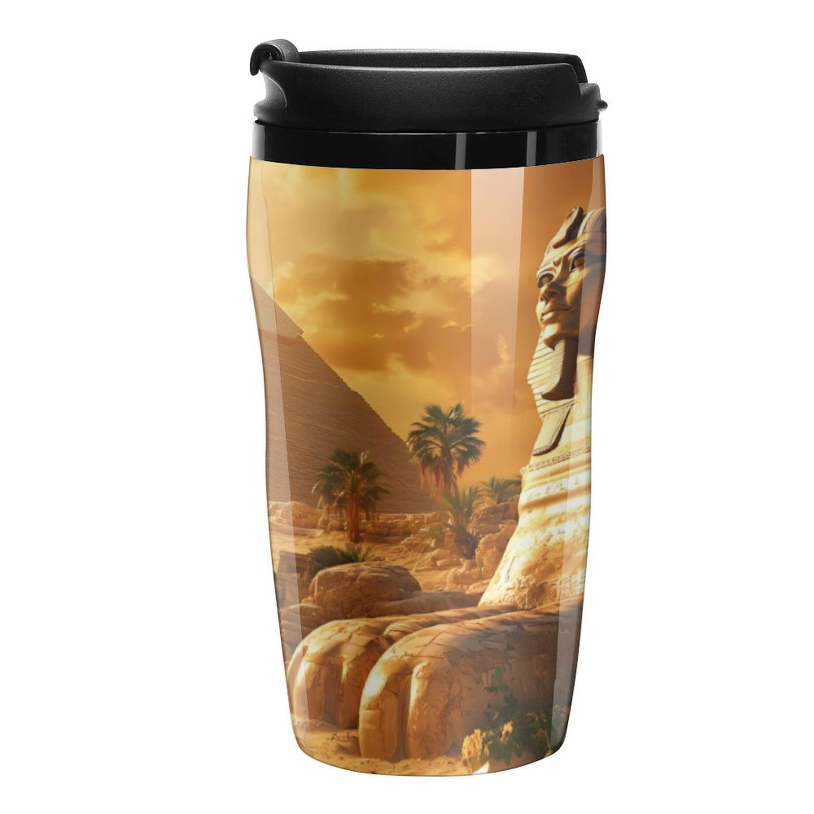 Ancient Egypt Pyramid Sphinx Travel Coffee Tumbler Reusable Cup for ...