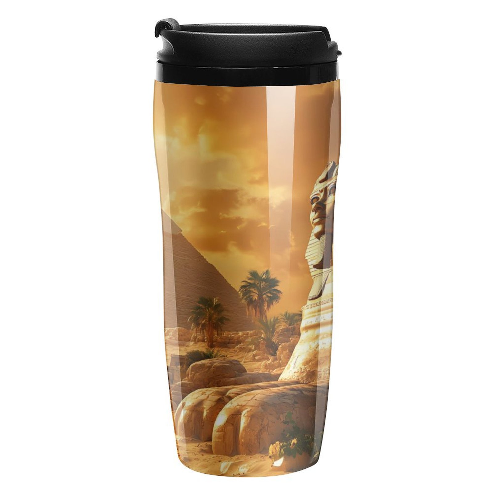 Ancient Egypt Pyramid Sphinx Travel Coffee Tumbler Reusable Cup for ...