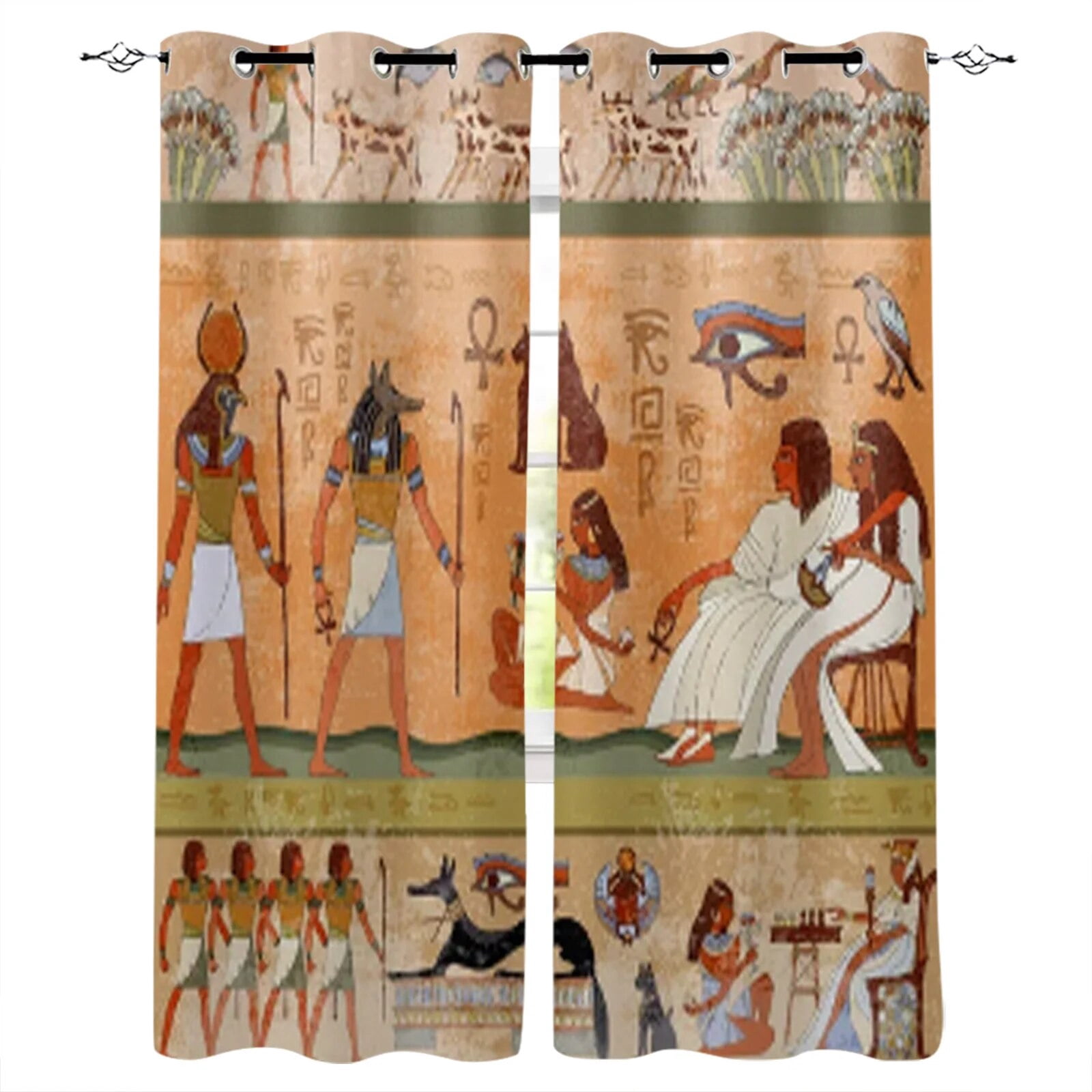 Ancient Egypt Scene Murals Walls Curtains for Bedroom Window Curtain ...