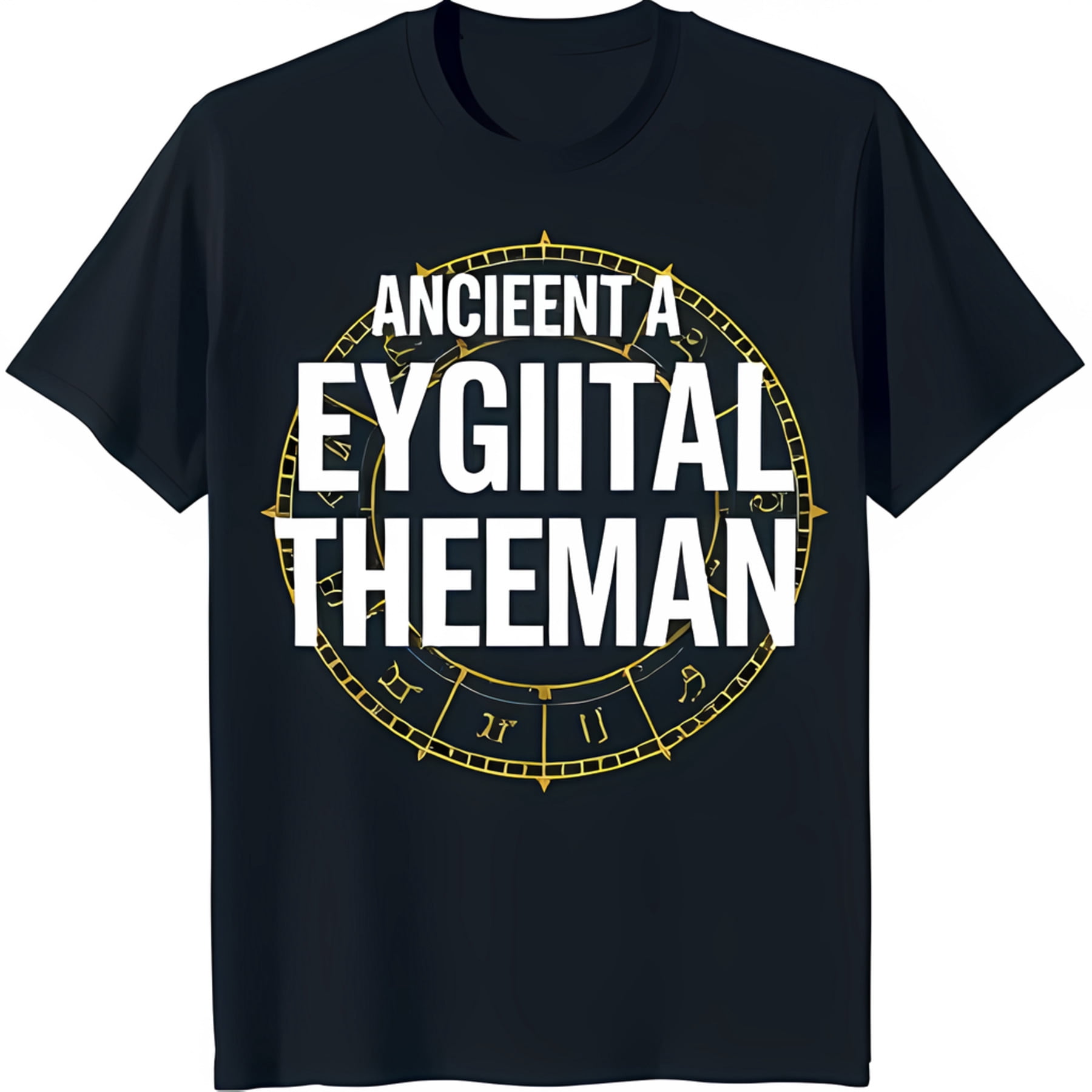 Ancient Egypt Themed Graphic T-Shirt Gold Circle Design with Roman ...