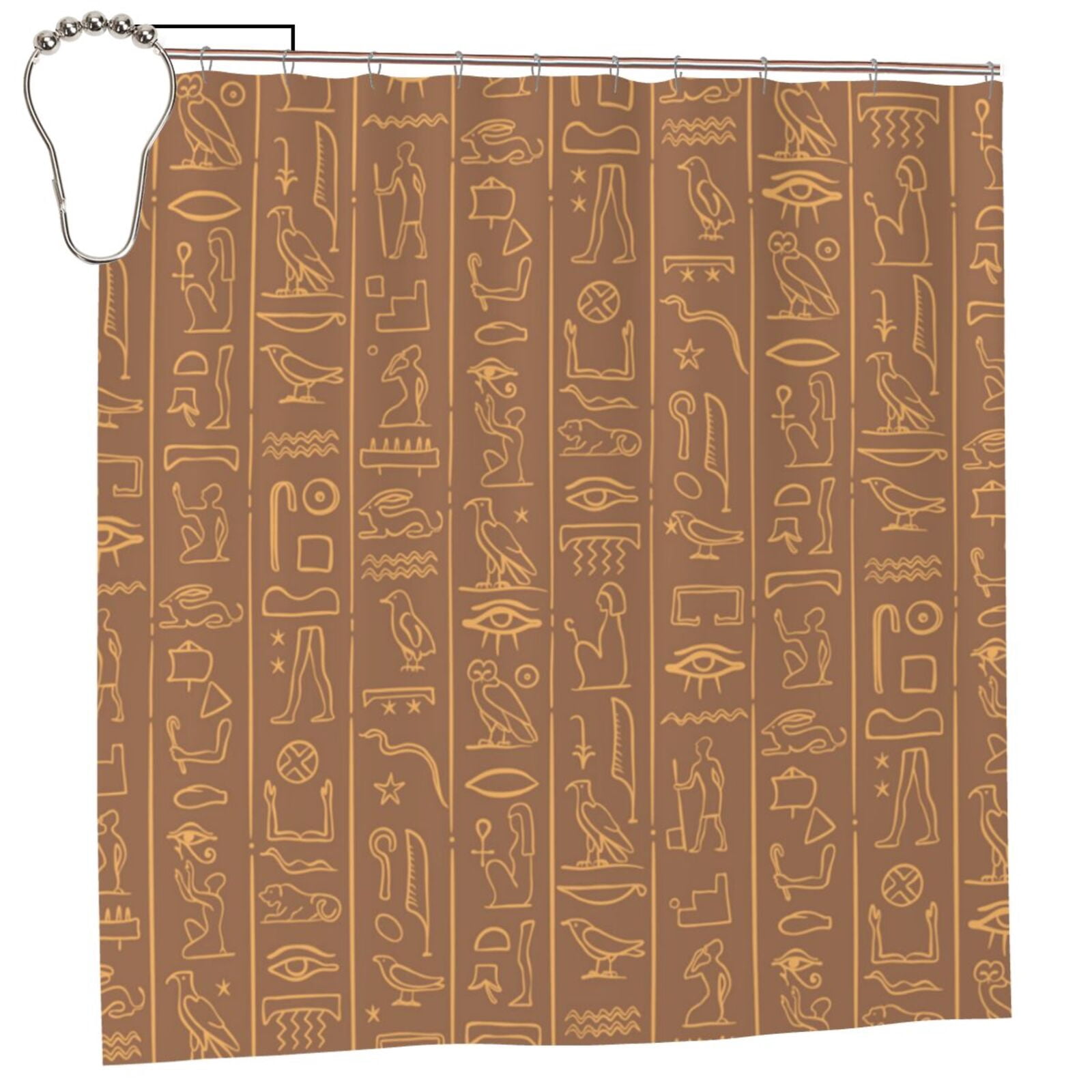 Ancient Egypt Vintage Shower Curtain with 12 Iron Hooks Washable ...