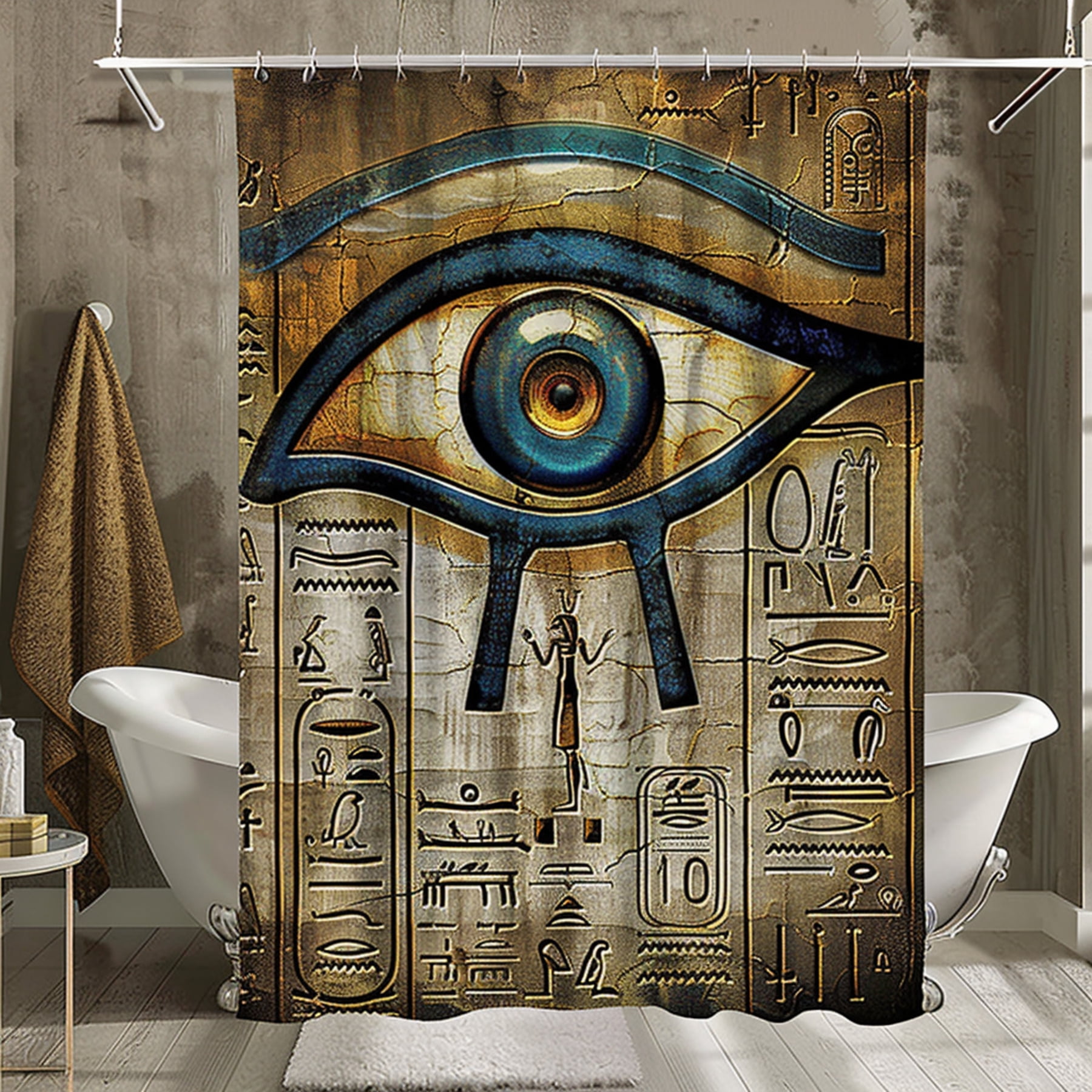 Ancient Egyptian Art Shower Curtain with Eye of Horus & Symbols ...