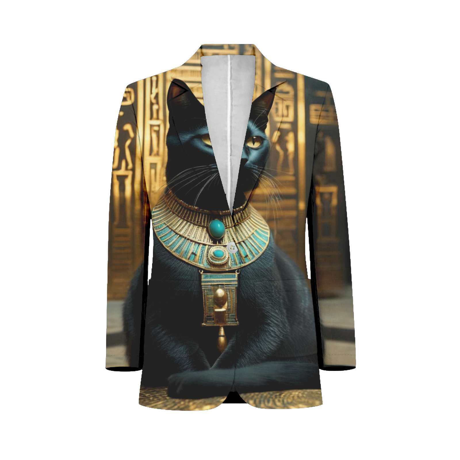 Ancient Egyptian Cat Statue Men Blazers Slim Clothing Summer Jacket Man ...