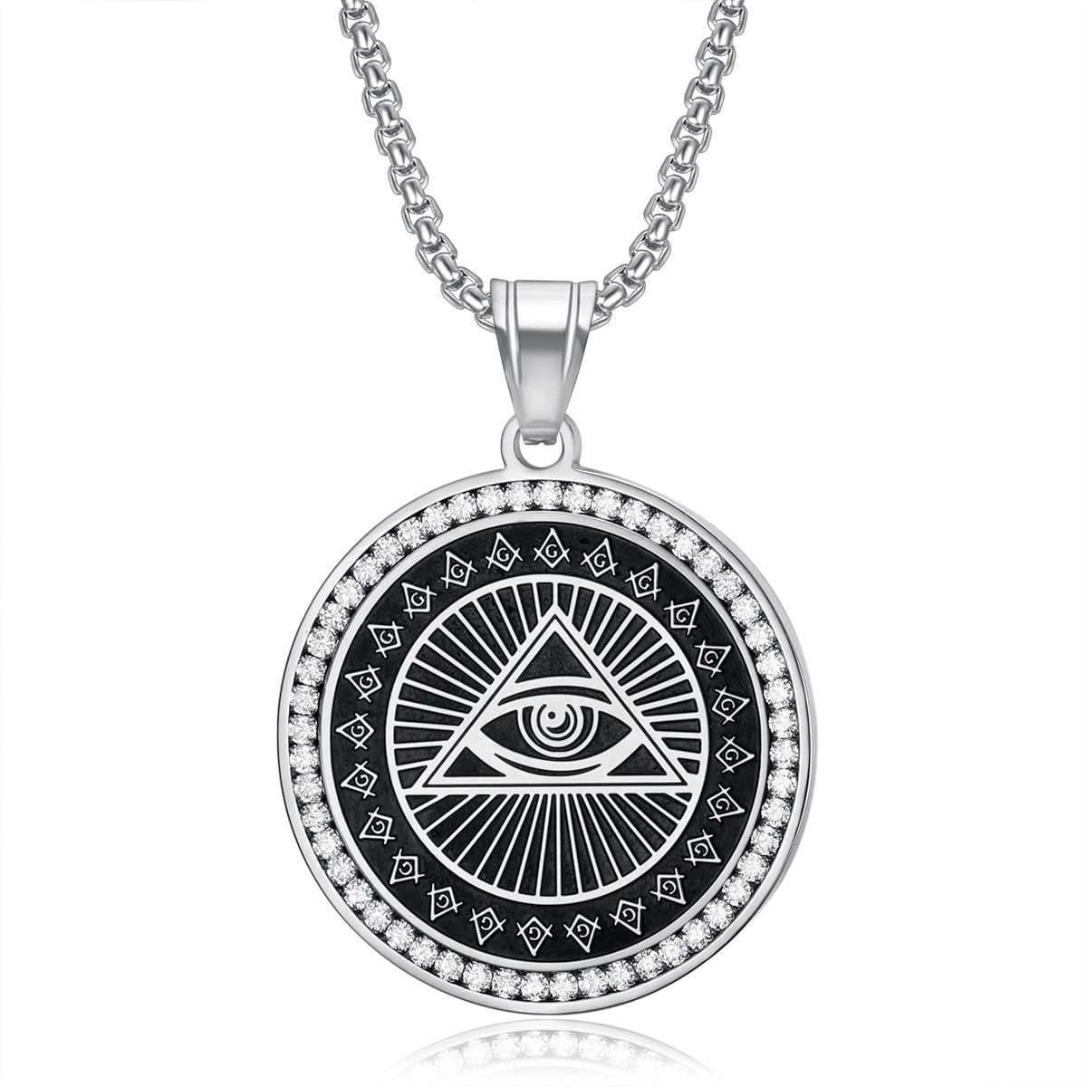 Ancient Egyptian Eye of Horus Pendant 14K Yellow Gold Eye of God Necklace for Men Retro Punk ...