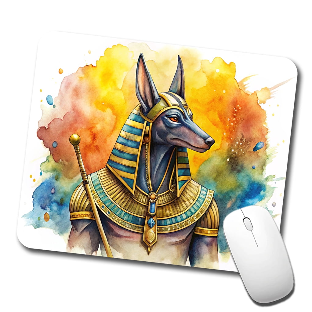 Ancient Egyptian God Anubis Watercolor Mouse Pad Low Profile Gaming Mat ...