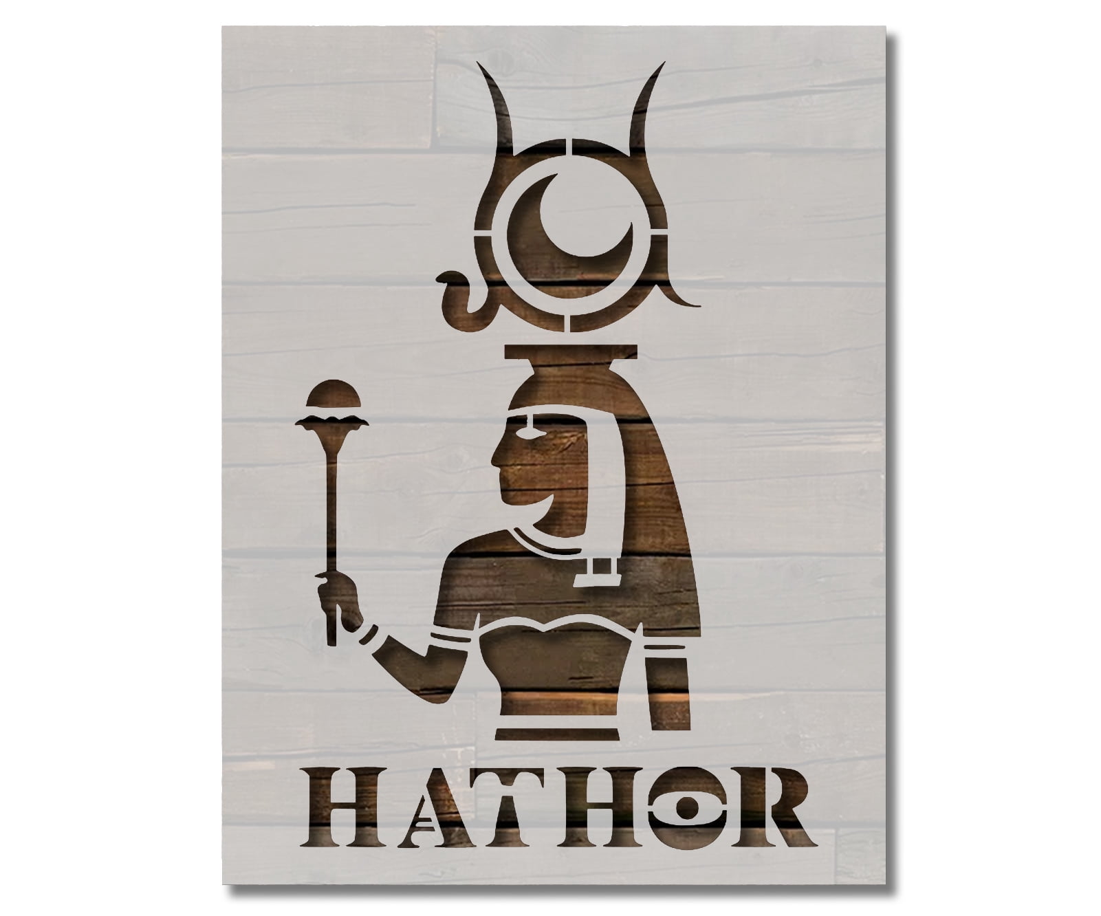 Ancient Egyptian God Hathor Stencil Template Reusable 8.5 x 11 Inches ...