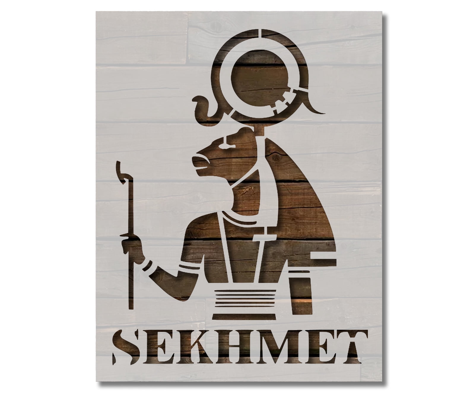 Ancient Egyptian God Sekhmet Stencil Template Reusable 8.5 x 11 Inches ...
