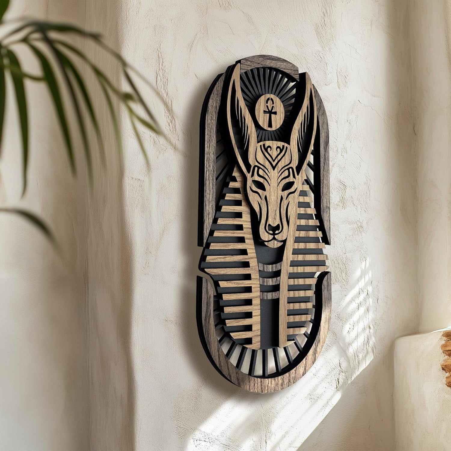 Ancient Egyptian Gods Themed Abstract Wood Wall Art - Tutankhamun, Anubis, Cleopatra Wall Decor ...