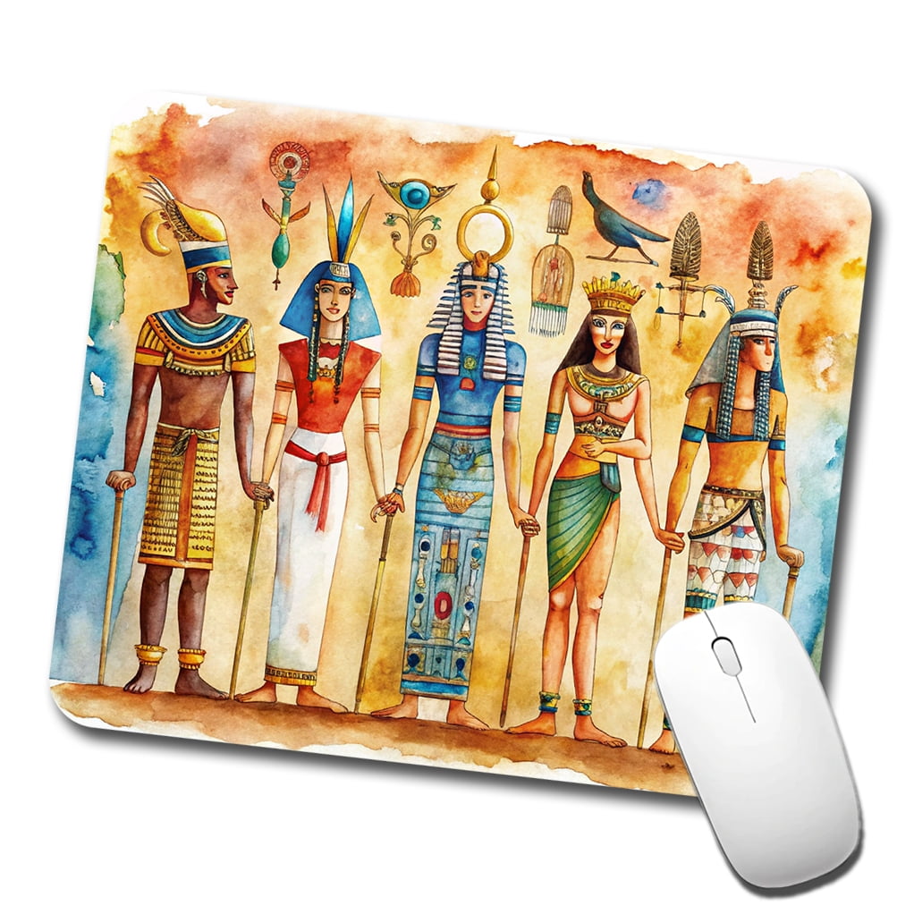 Ancient Egyptian Hieroglyphics Pharaohs Gods Watercolor Mouse Pad Low ...