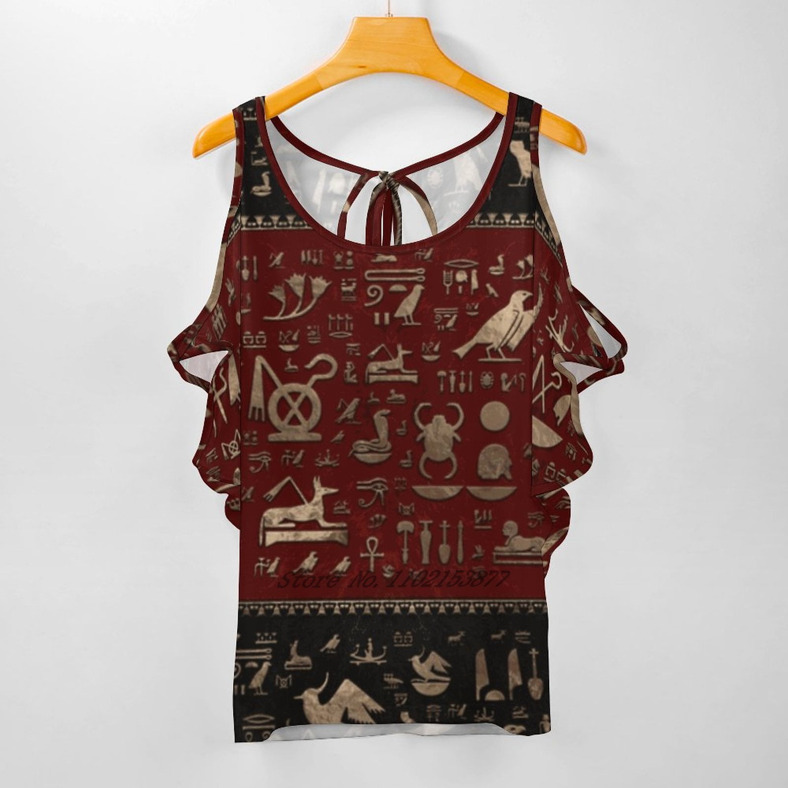 Ancient Egyptian Hieroglyphs - Black And Red Leather And Gold Woman ...
