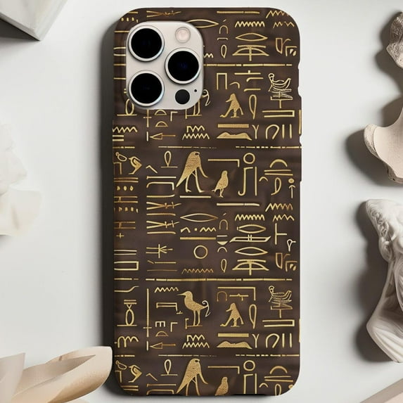 Ancient Egyptian Hieroglyphs Gold Phone Case 17 16 15 14 13 12 11 Pro ...
