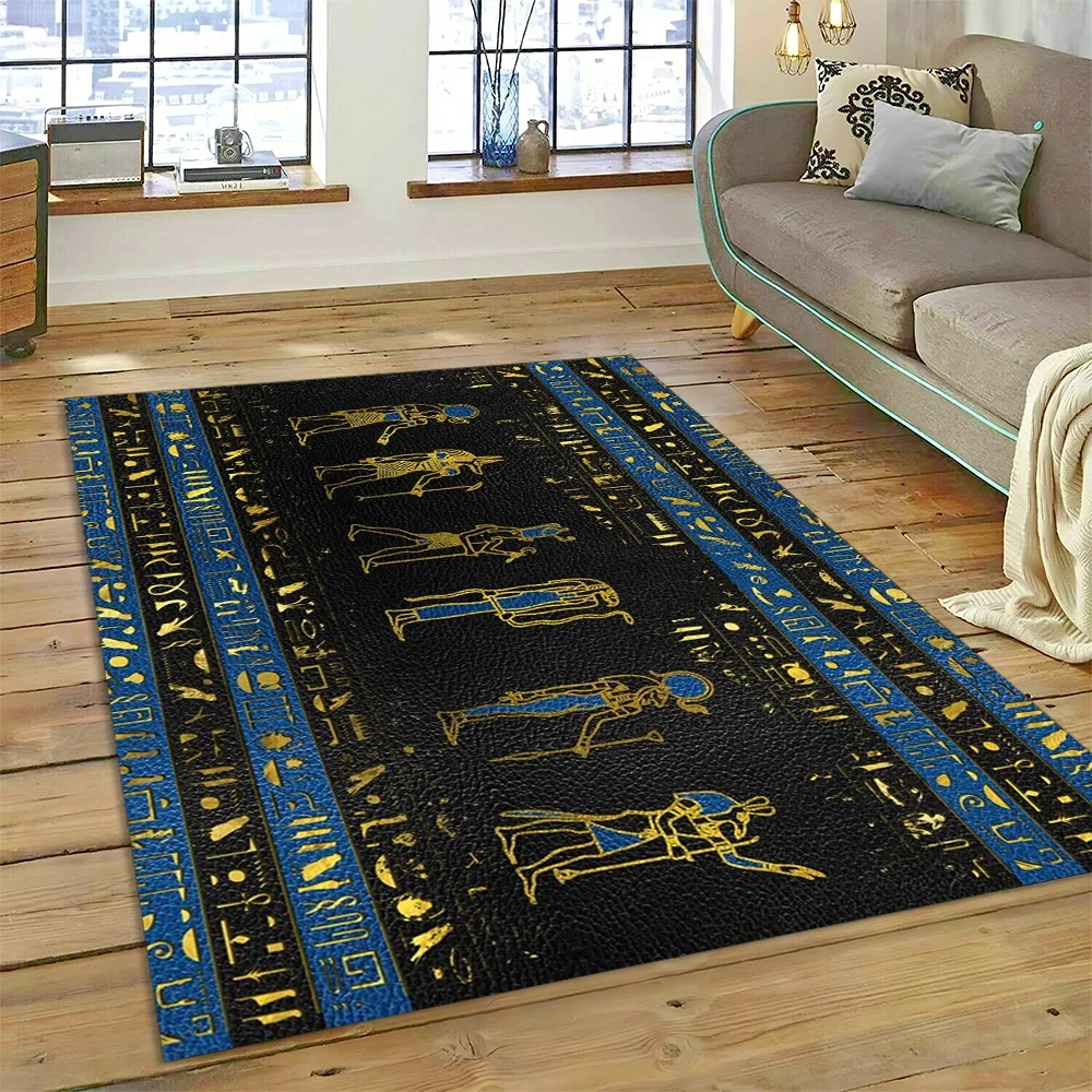 Ancient Egyptian Mythological Ideographic Sign Symbols Carpet Rug for ...