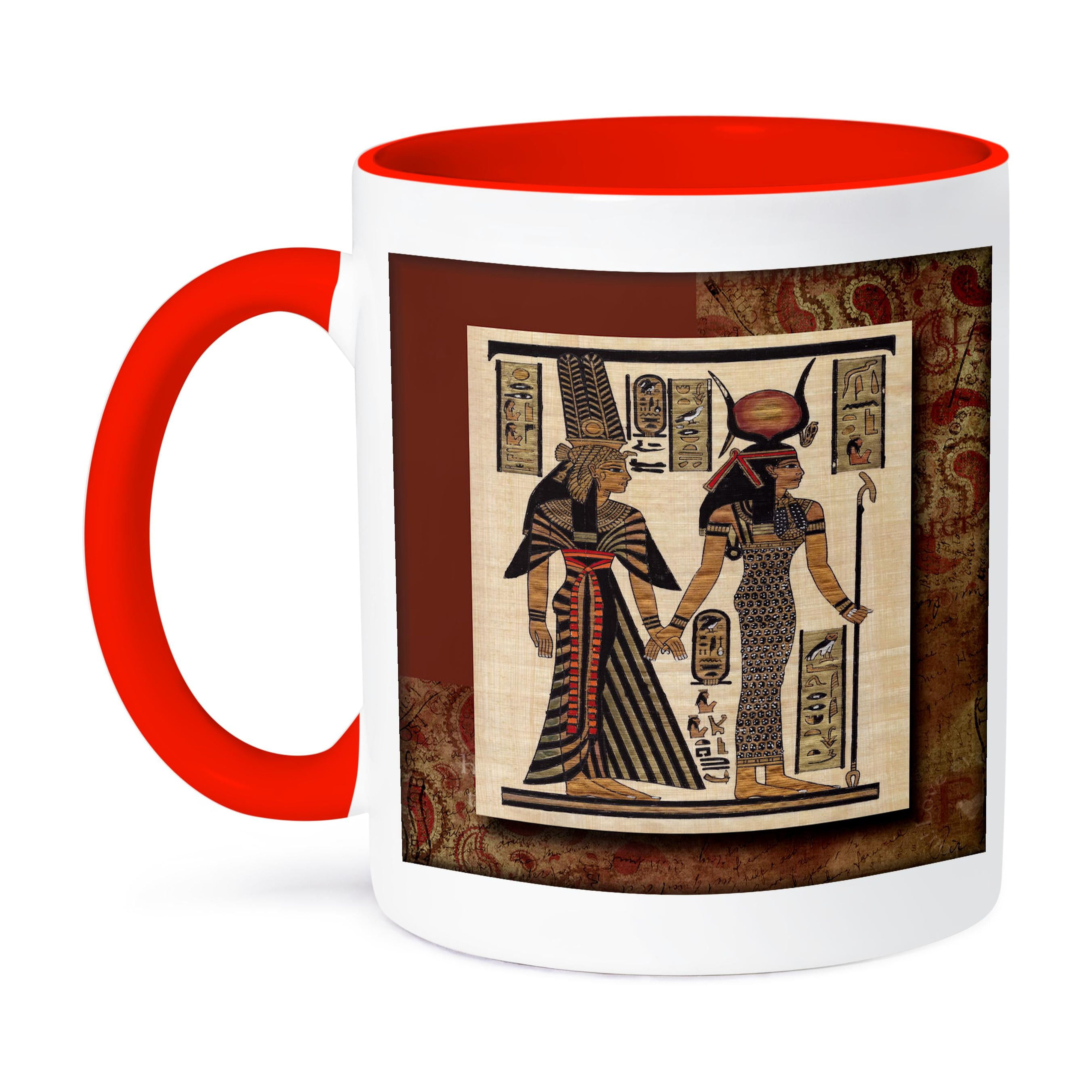 3dRose, Ancient Egyptian Papyrus, 15oz Two-Tone Red Mug - Walmart.com
