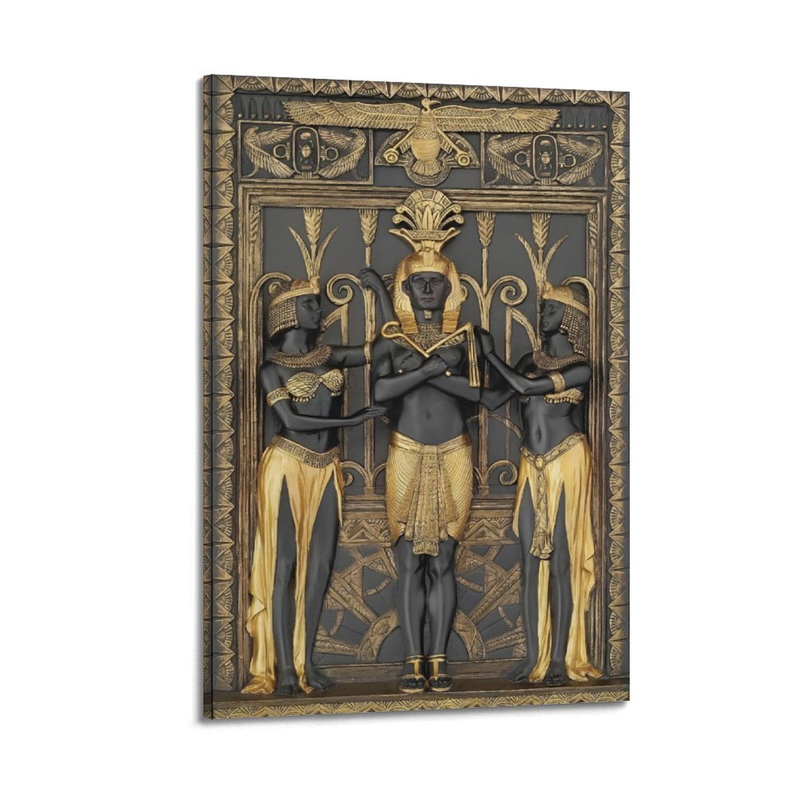 Ancient Egyptian Pharaoh and Maidens Art Wall Decoration Egypt Art ...