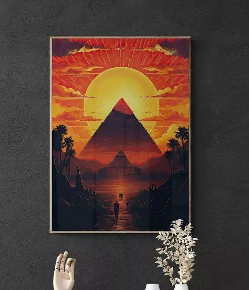 Ancient Egyptian Pyramid Print NO FRAMED POSTER Home Decor, Vintage Art ...