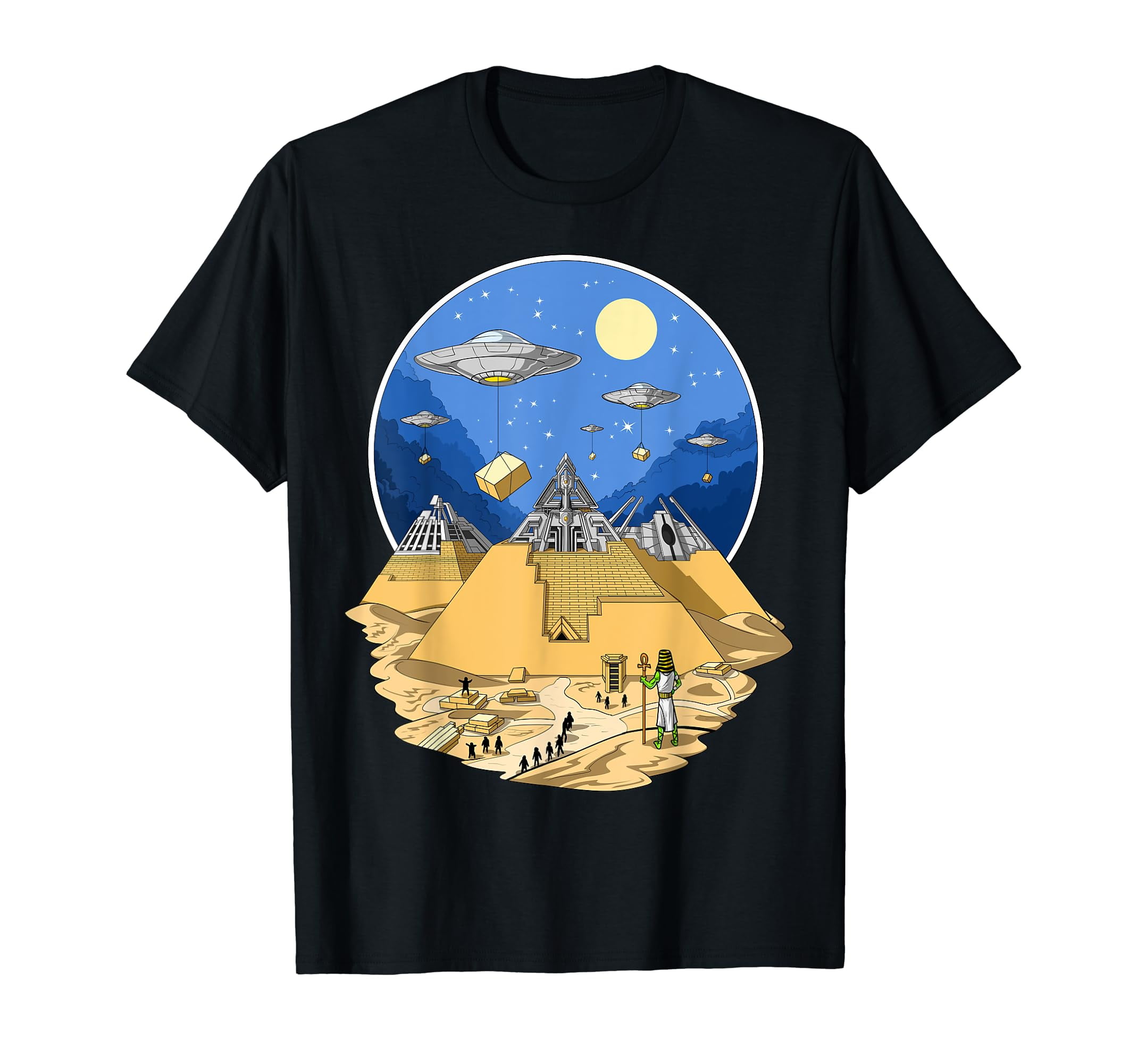 Ancient Egyptian Pyramids Aliens Space UFO Science Fiction T-Shirt ...