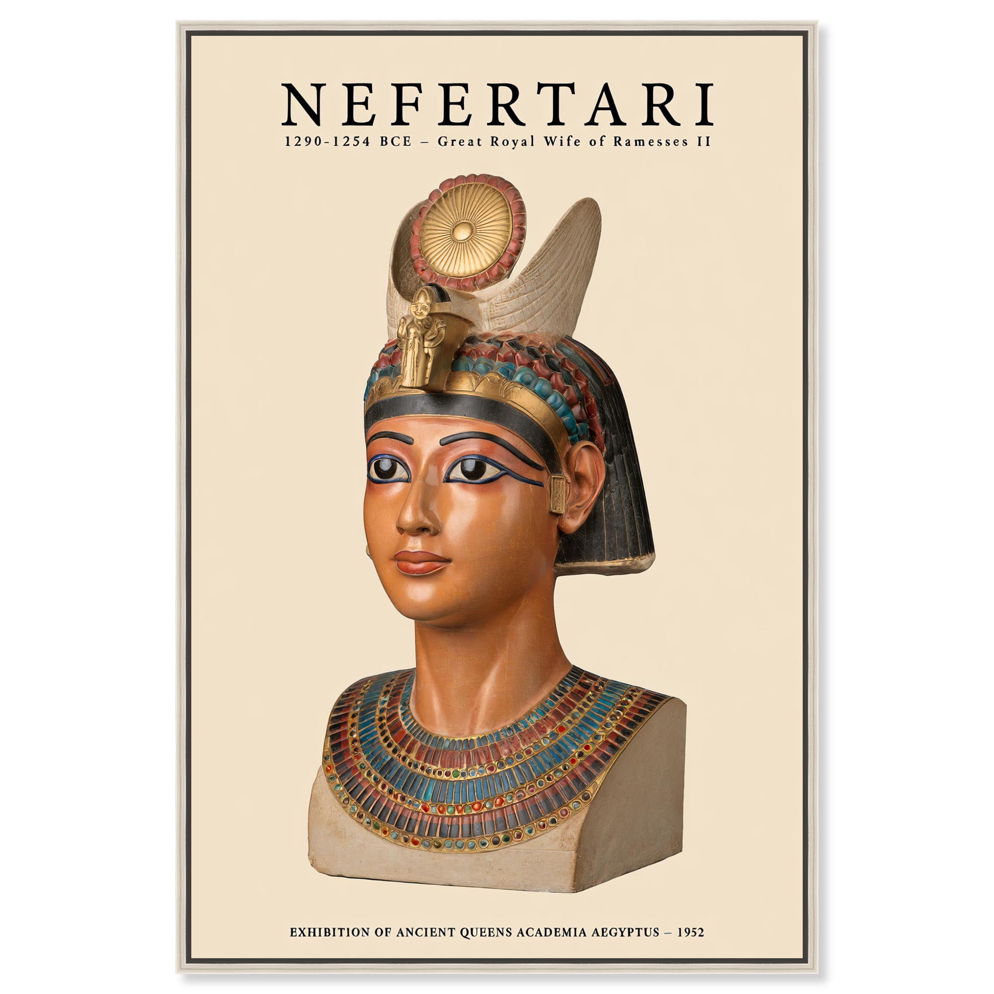 Ancient Egyptian Queen Canvas Classic Art Posters by Art Remedy, Silver ...