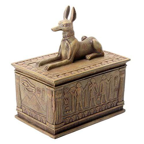 Summit Sandstone Colored Anubis Box with Egyptian Detail Bottom Designs ...