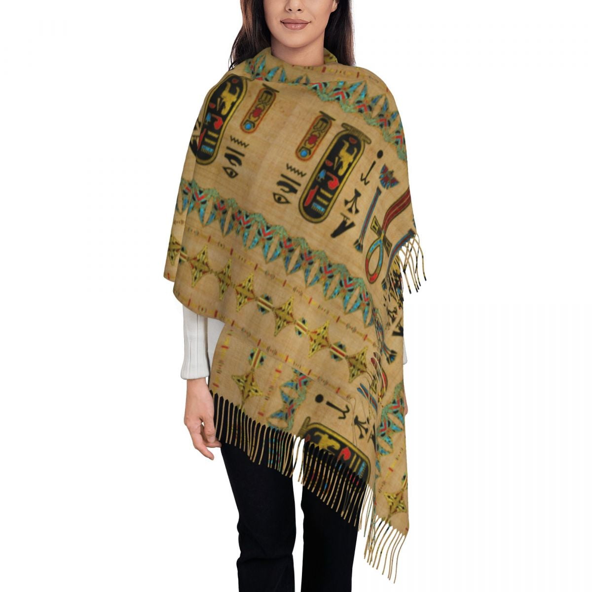 Ancient Egyptian Scarf for Womens Warm Winter Pashmina Shawls and Wrap ...