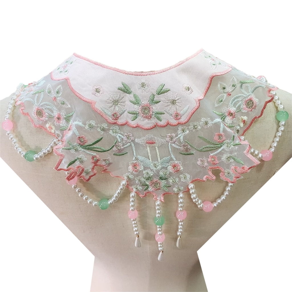 Ancient Embroidery Flower Boleros Kids Girls Pearl Beaded Shawl False ...
