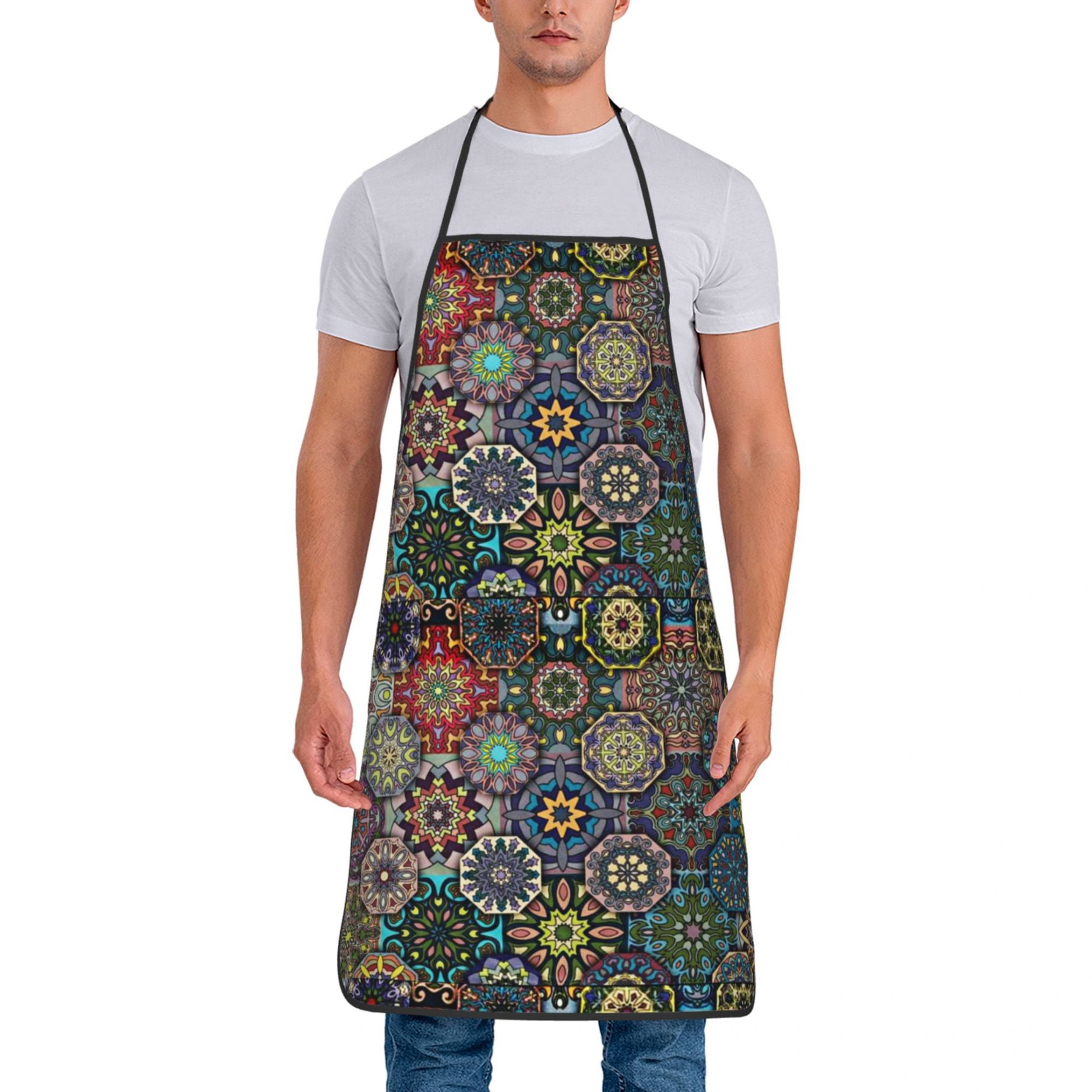 Ancient Floral Mandala Tribal1 Aprons for Women Men Waterproof Apron ...