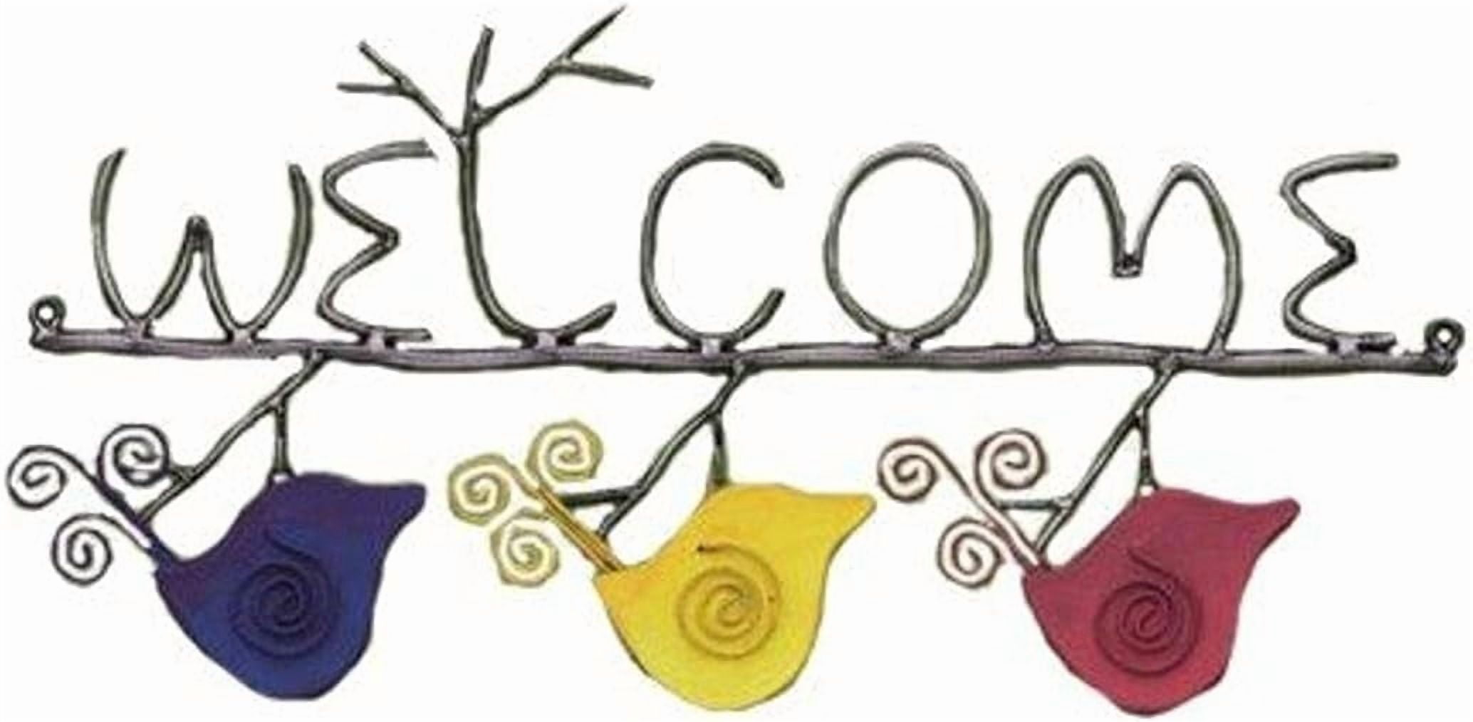 Ancient Graffiti Ceramic Decor Hanging Wire Welcome 3 Birds Sign ...