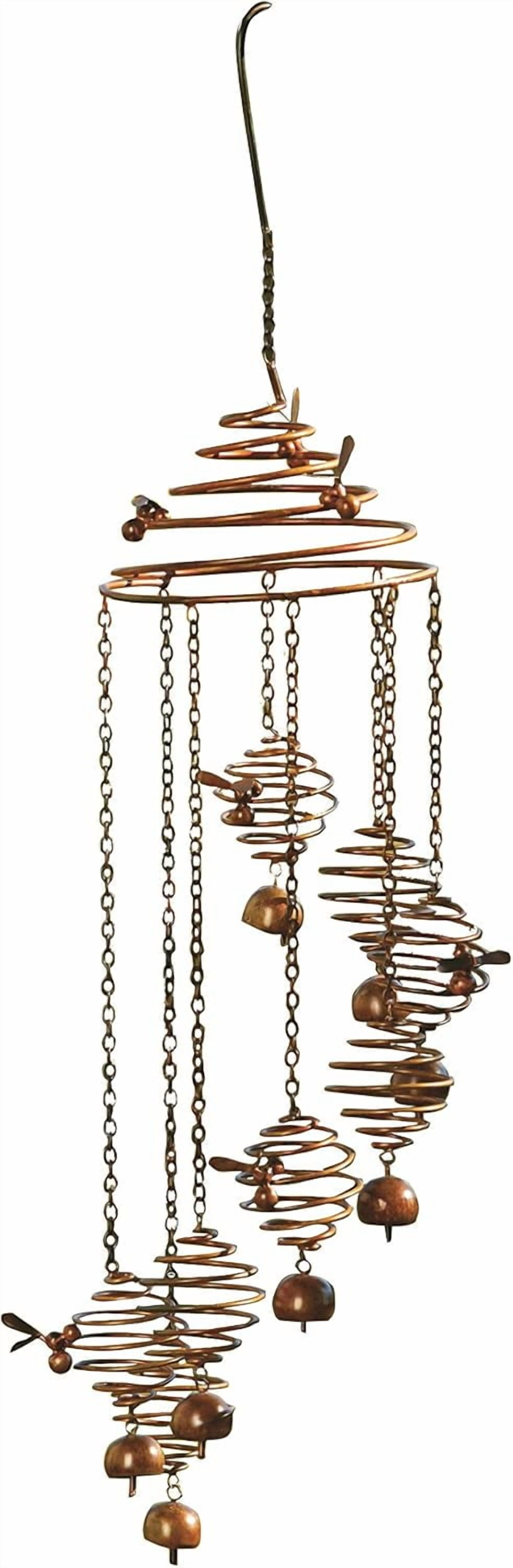 Ancient Graffiti Copper Honey Bees & Hives Hanging Spiral Wind Chime ...