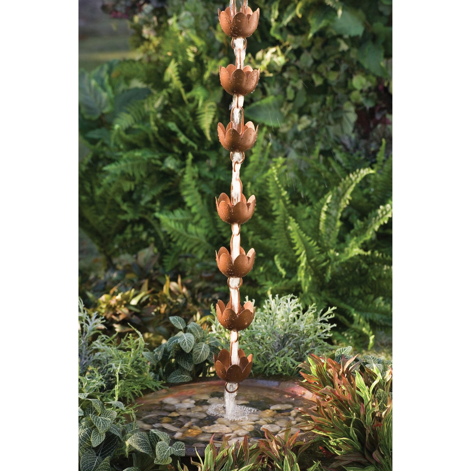 Ancient Graffiti Lily Rain Chain, Browned Copper Finish - Walmart.com